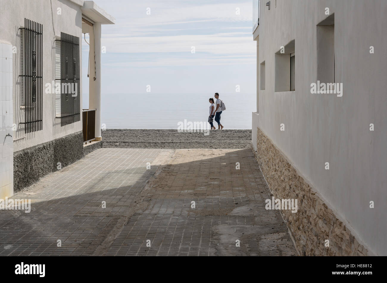 A couple in Playa Lisa beach, Alicante province, Spain Stock Photo - Alamy
