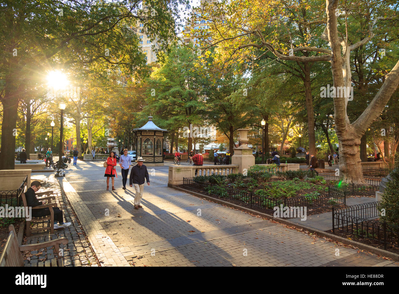 Historic Rittenhouse Square in Autumn , Philadelphia, Pennsylvania, USA ...