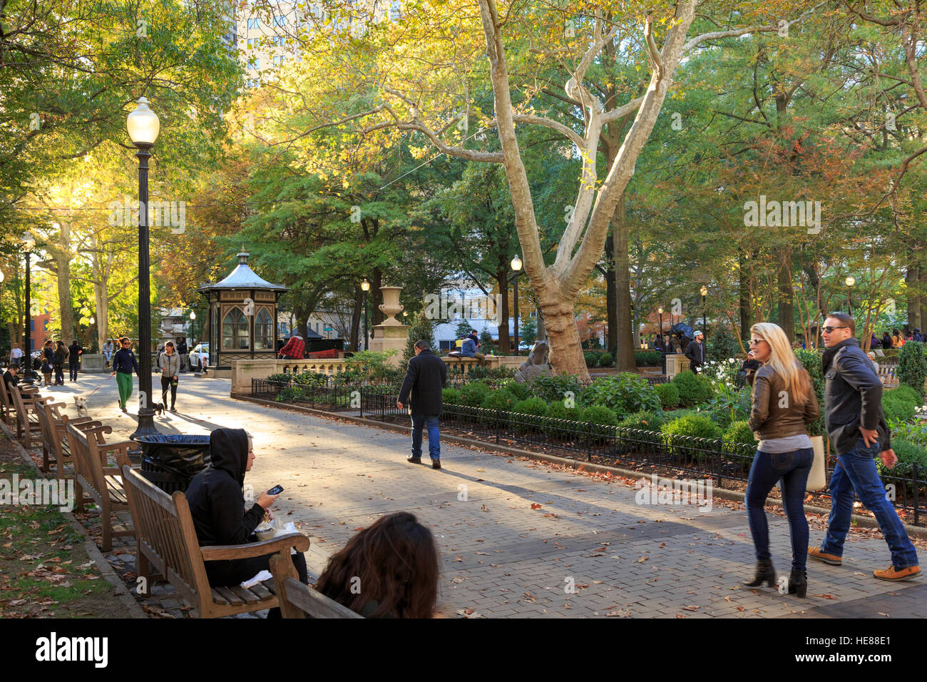 Historic Rittenhouse Square in Autumn , Philadelphia, Pennsylvania, USA ...