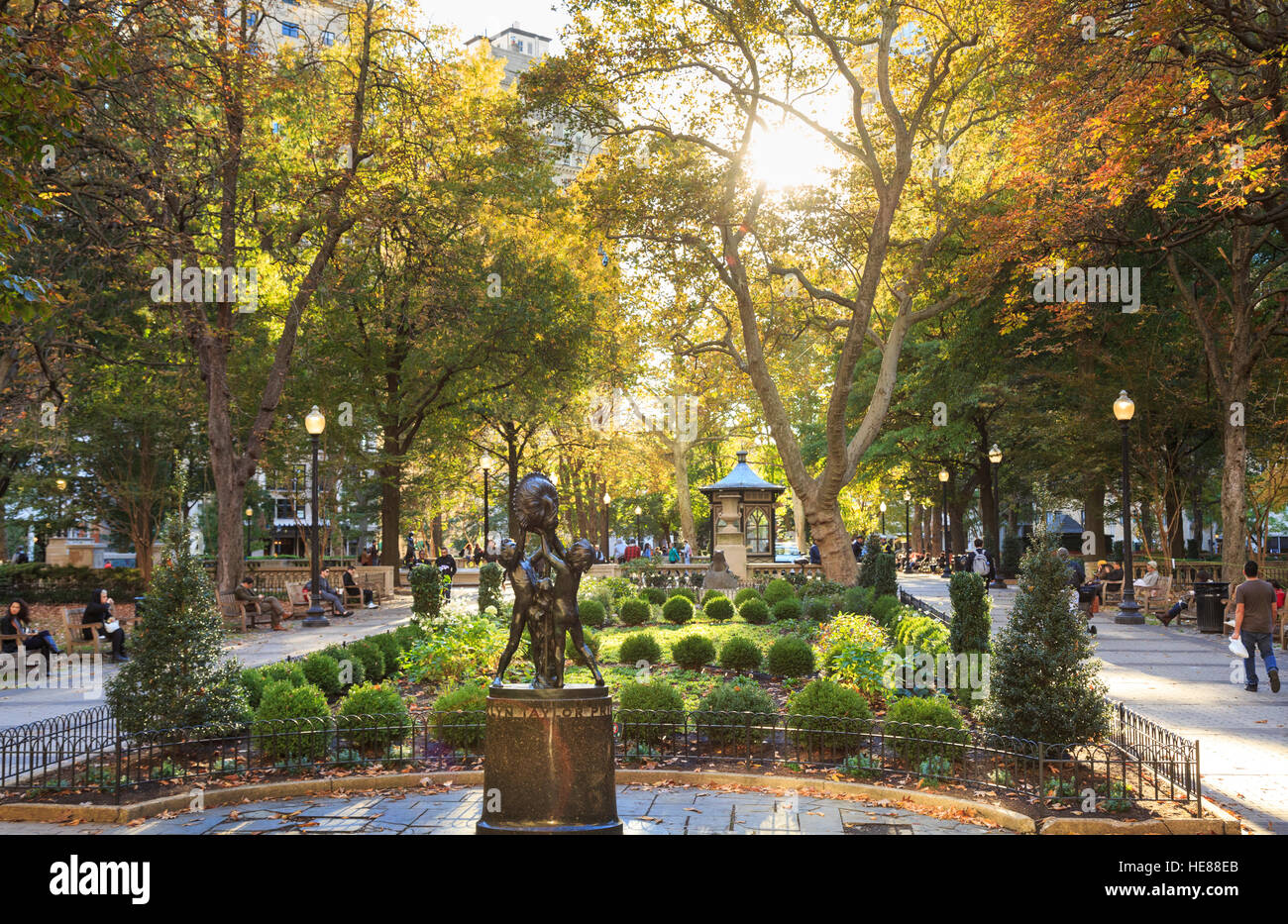 Historic Rittenhouse Square in Autumn with Evelyn Taylor Price Memorial ...
