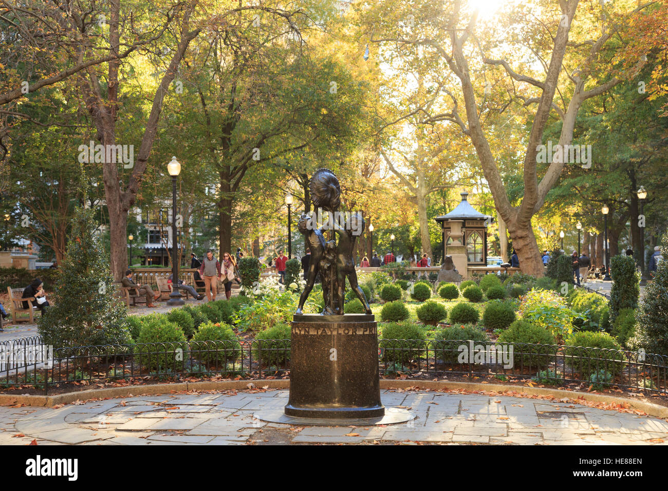 Historic Rittenhouse Square in Autumn with Evelyn Taylor Price Memorial ...