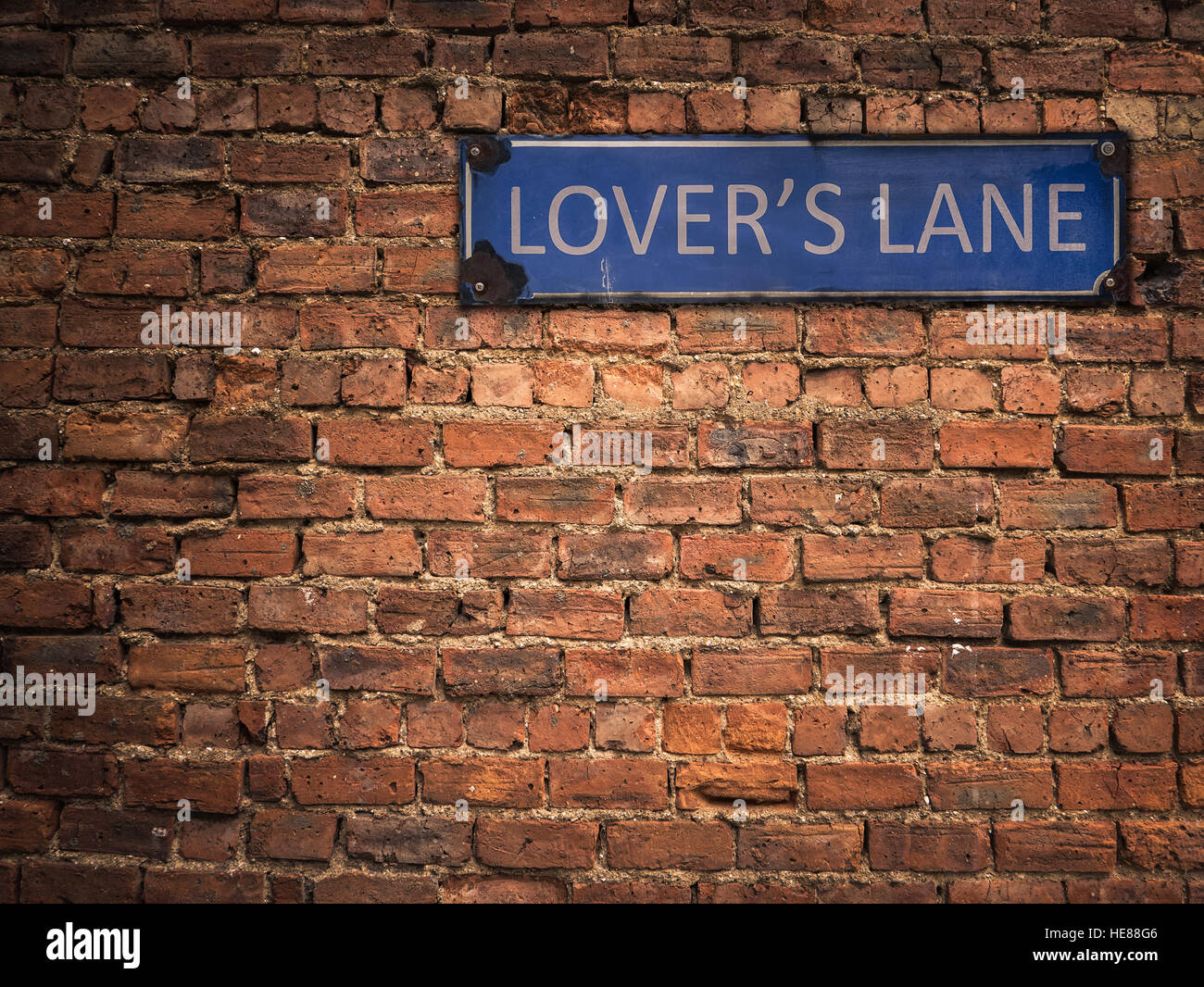 Lover's Lane Sign Stock Photo - Alamy