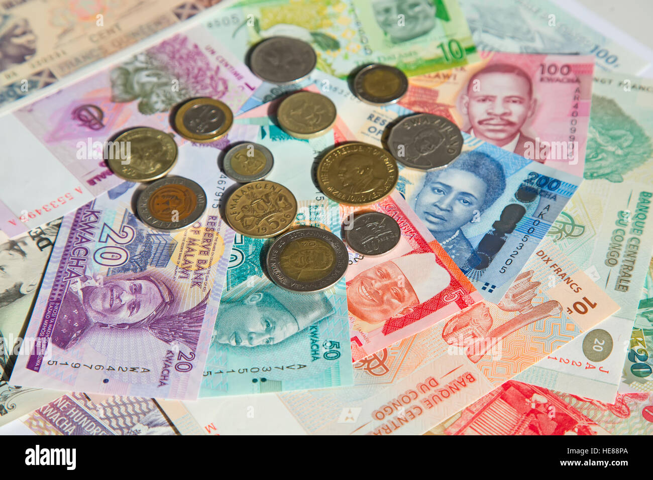 Variety of the African banknotes Stock Photo - Alamy