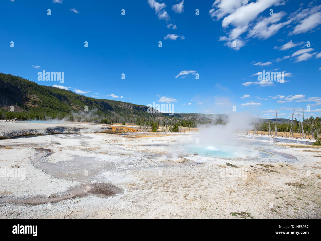 Colorful hot water pool in the Yellowstone National park, USA Stock ...