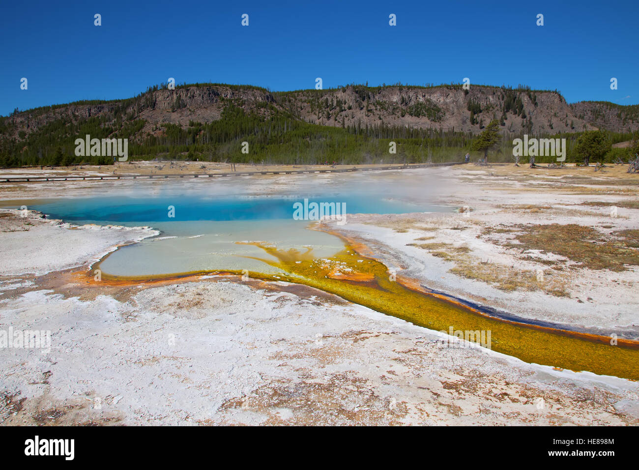 Colorful hot water pool in the Yellowstone National park, USA Stock ...