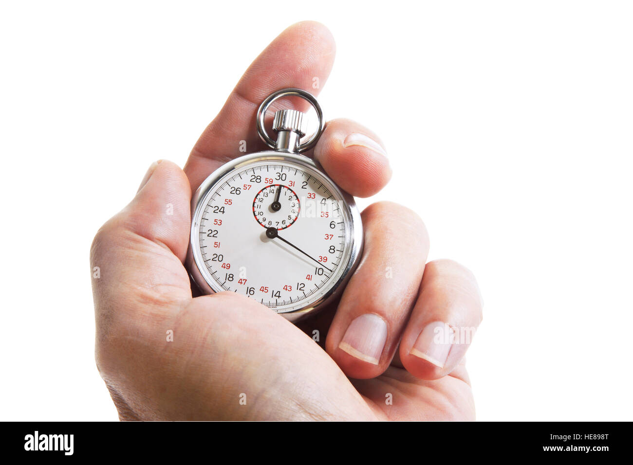 Hand holding a stopwatch Stock Photo - Alamy