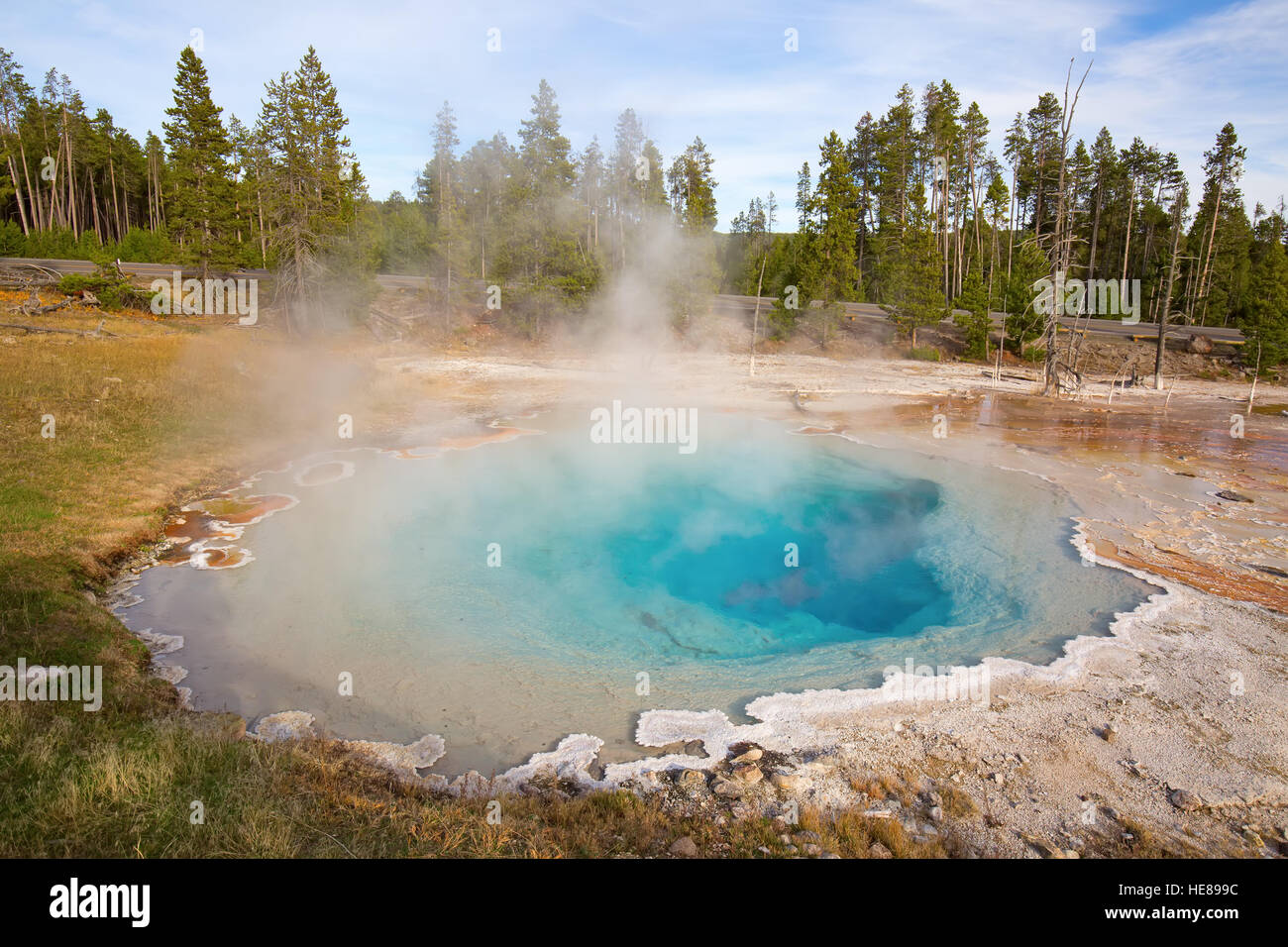 Colorful hot water pool in the Yellowstone National park, USA Stock ...