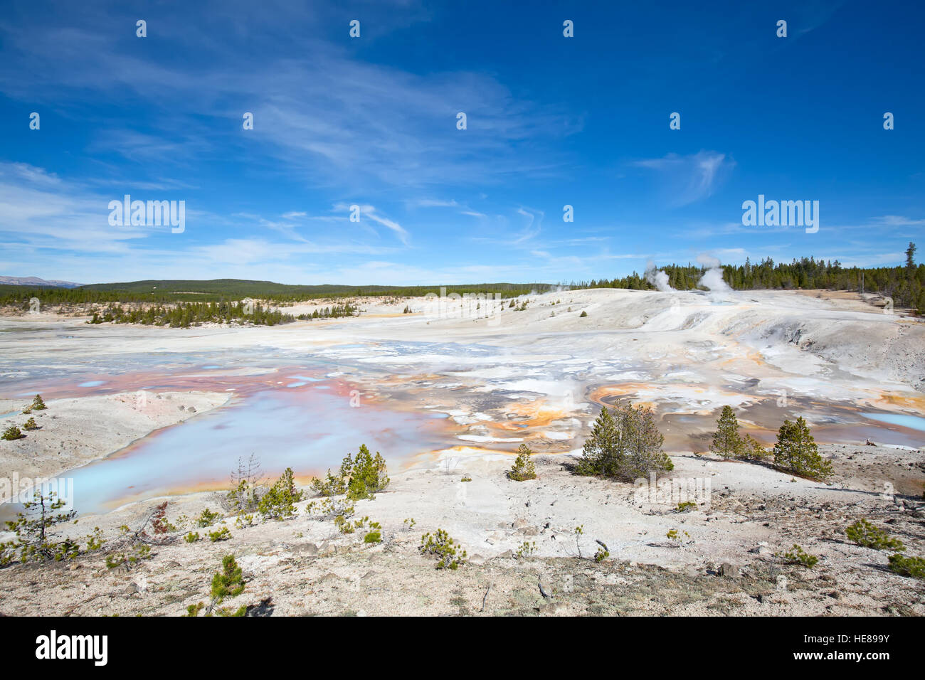 Colorful hot water pool in the Yellowstone National park, USA Stock ...