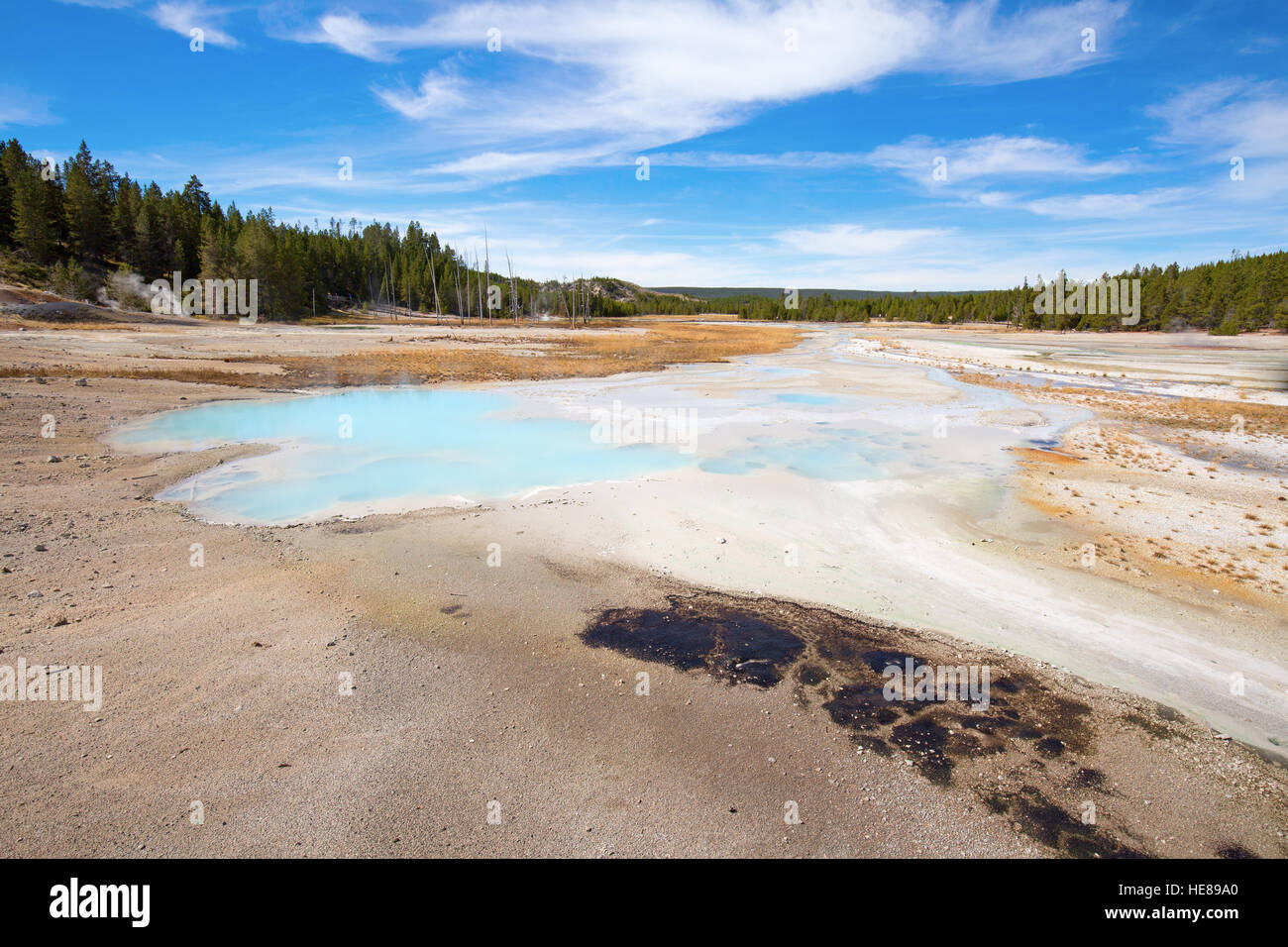 Colorful hot water pool in the Yellowstone National park, USA Stock ...