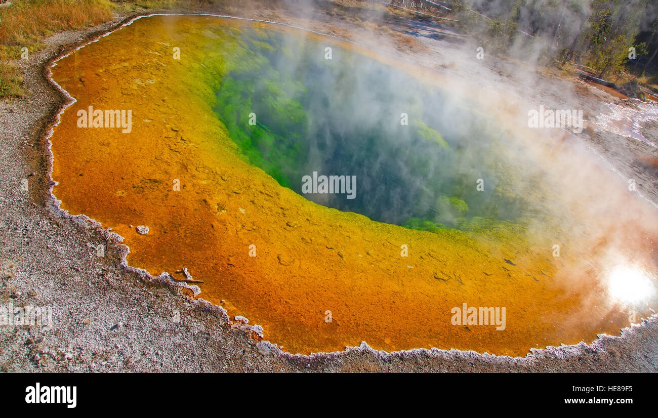 Colorful hot water pool in the Yellowstone National park, USA Stock ...