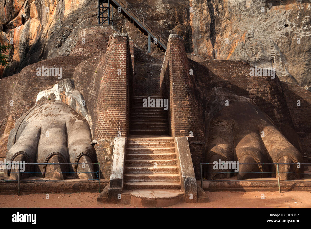 Lion Staircase, Lion Rock or Sigiriya, rock fortress, Central Province ...