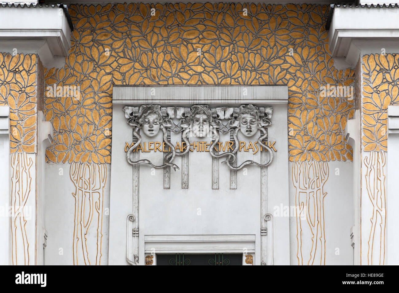 Detail, entrance portal, Vienna Secession exhibition house, Vienna Art ...