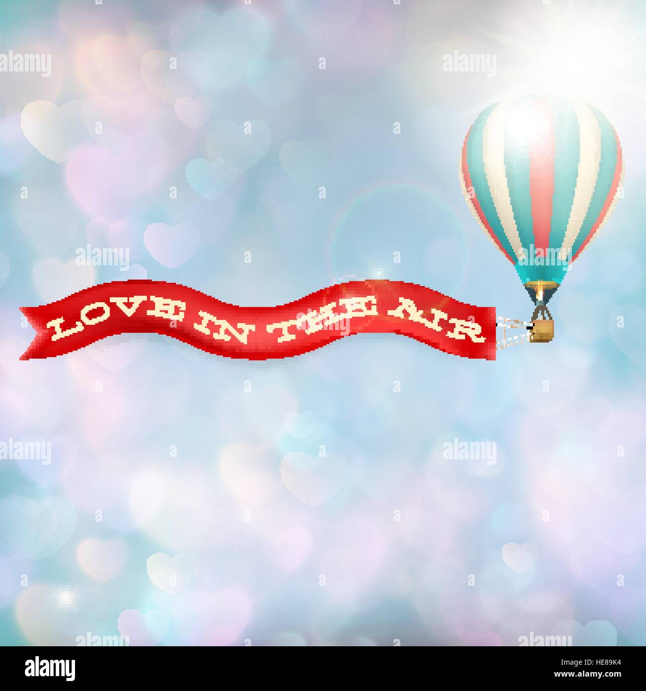 Hot air balloon shape heart Stock Vector Images - Alamy