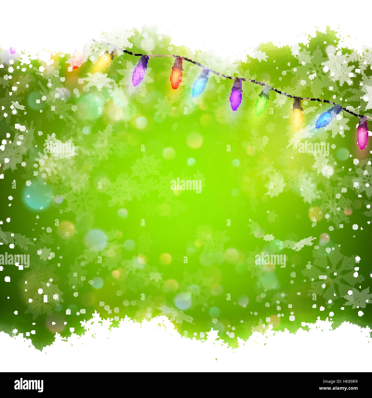 Snowfall frame vector decoration for festive christmas hi-res stock ...