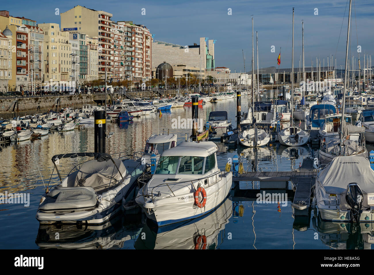 Plaza of the nautical club of the city of Santander. Palace festival in ...