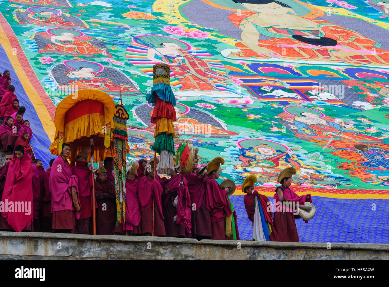 Tibetan monastery labrang at the monlam fes hi-res stock photography ...
