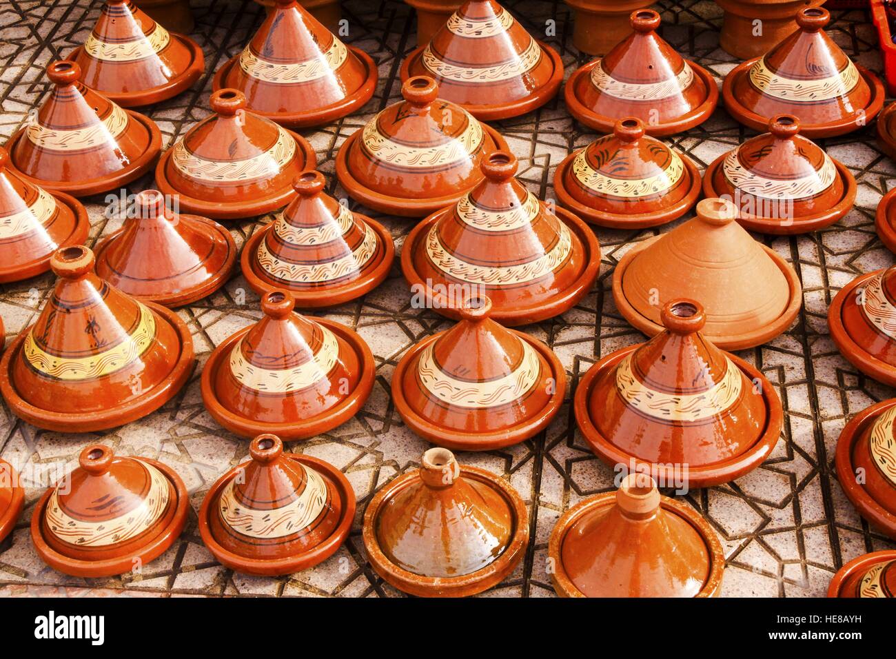 Ceramic Artisan Pottery for Sale in Bazaar inside old Medina Market in ...
