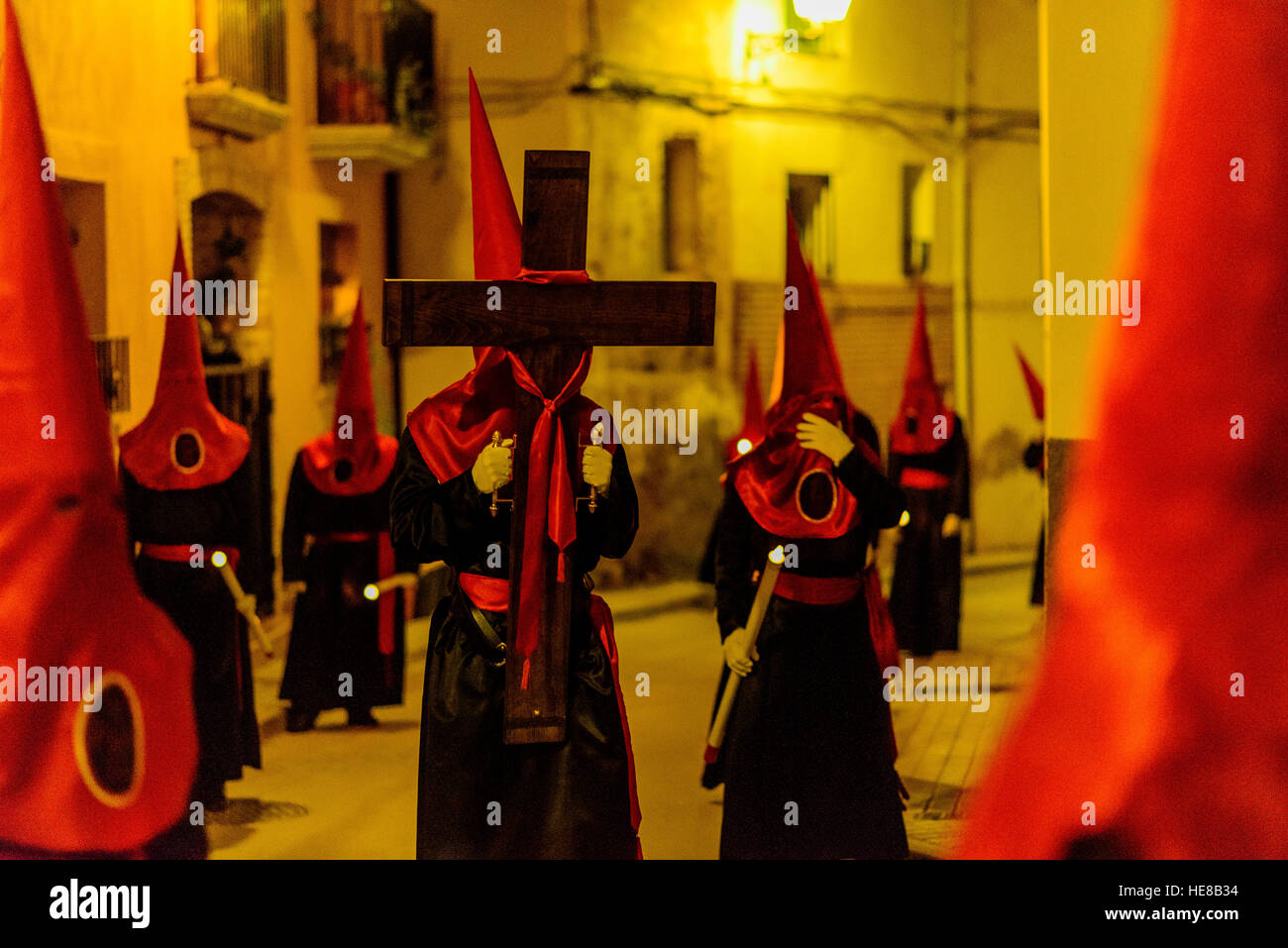 Holy week celebration in La Puebla de Hijar, Spain Stock Photo - Alamy