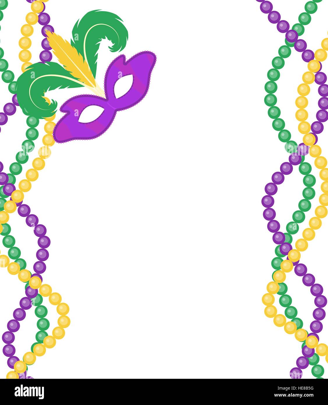 Mardi Gras Beads Border Clip Art