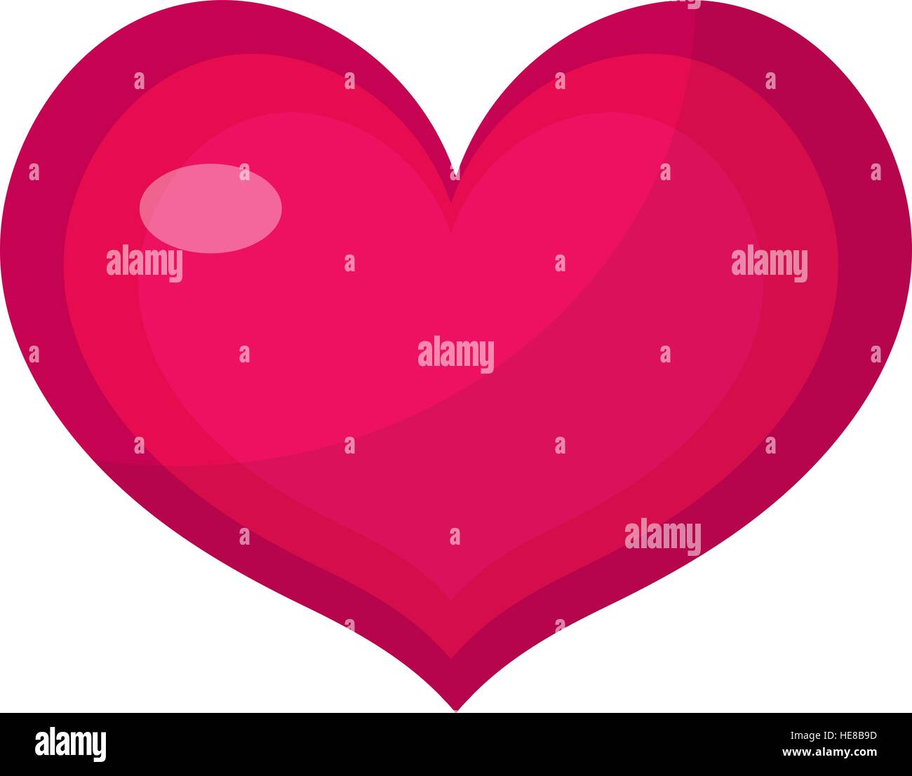 Heart icon, flat design. Isolated on white background. Vector ...