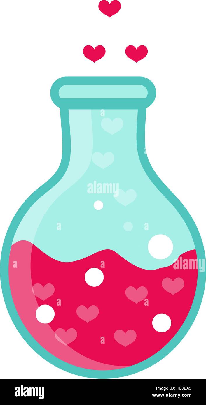 Love Potion icon, flat design. Isolated on white background. Vector ...