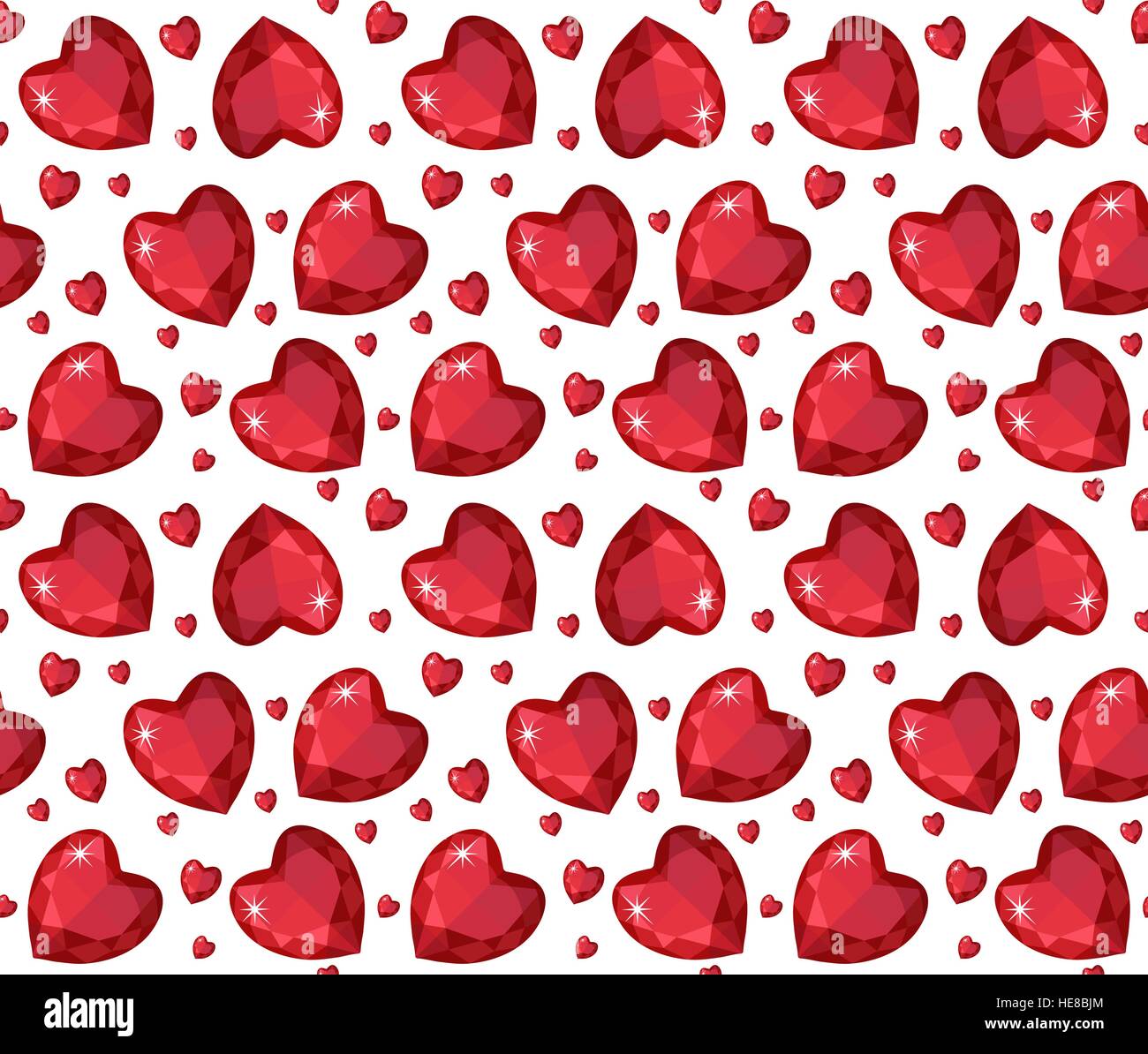 Jewelry ruby red heart seamless pattern. Brilliant, gems hearts endless ...