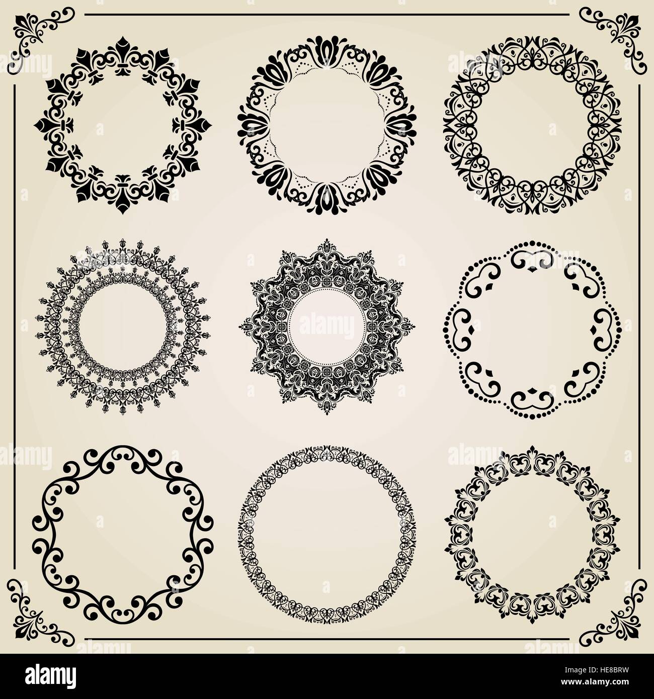 Vintage Set of Elements Stock Vector Image & Art - Alamy