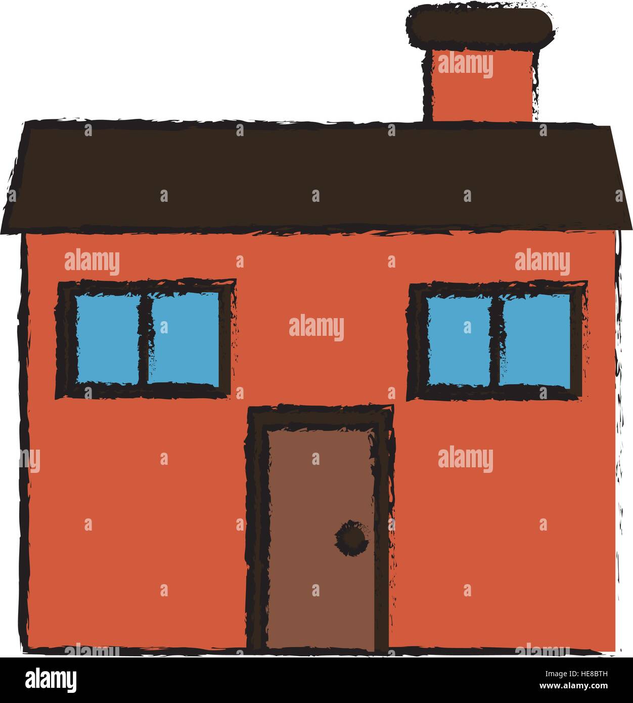 drawing home family chimney Stock Vector Image & Art - Alamy