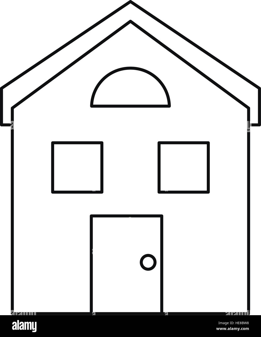 house structure window style outline Stock Vector Image & Art - Alamy