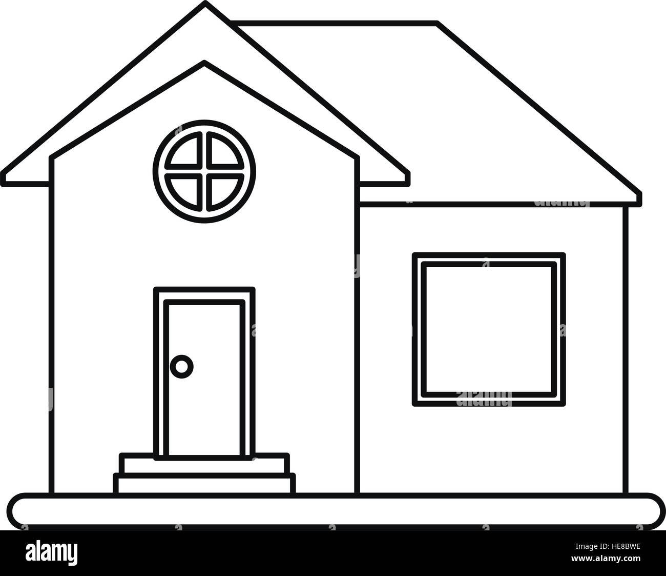 house home property round window outline Stock Vector Image & Art - Alamy