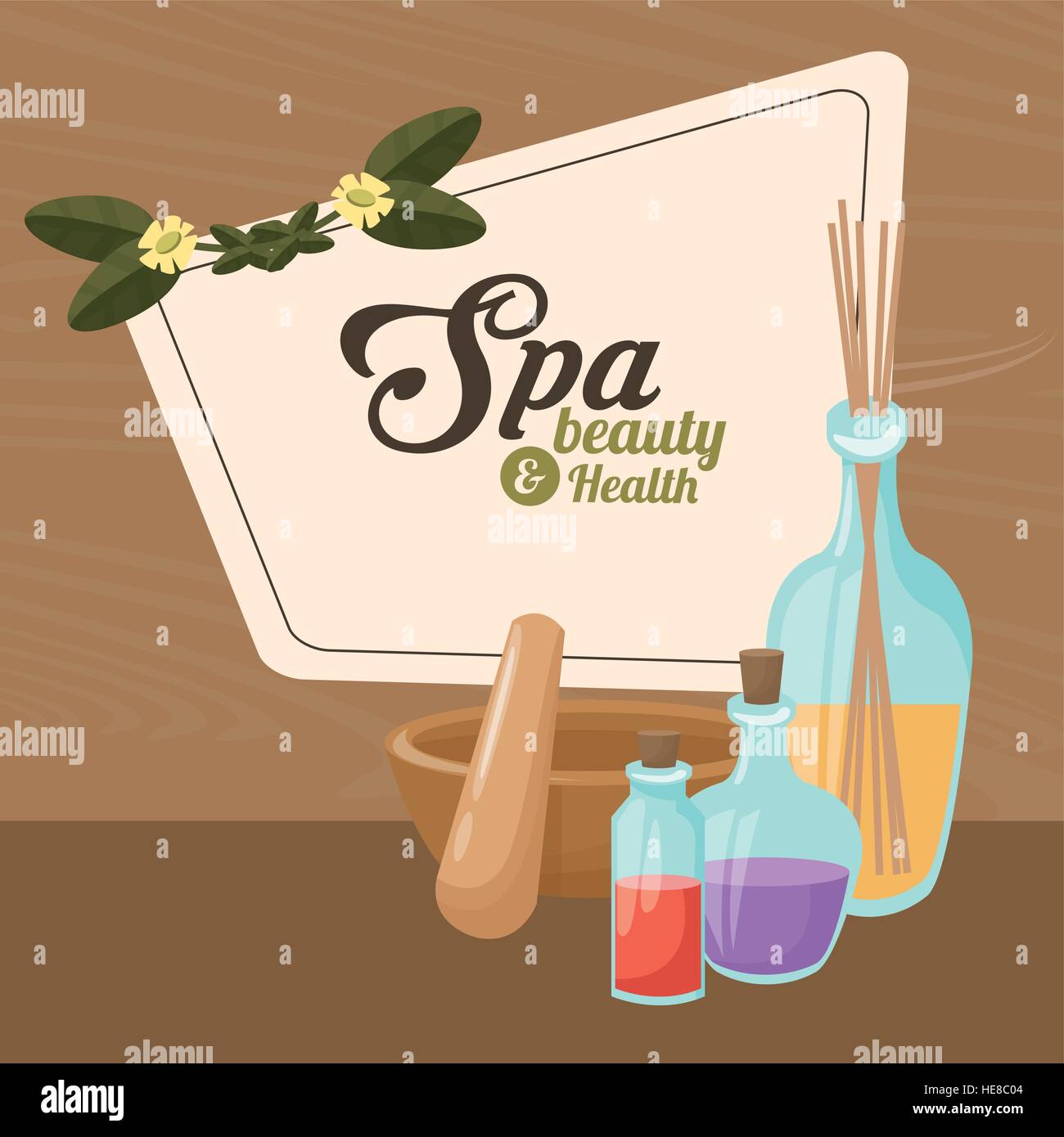 Natural spa treatment elements Stock Vector Images - Alamy