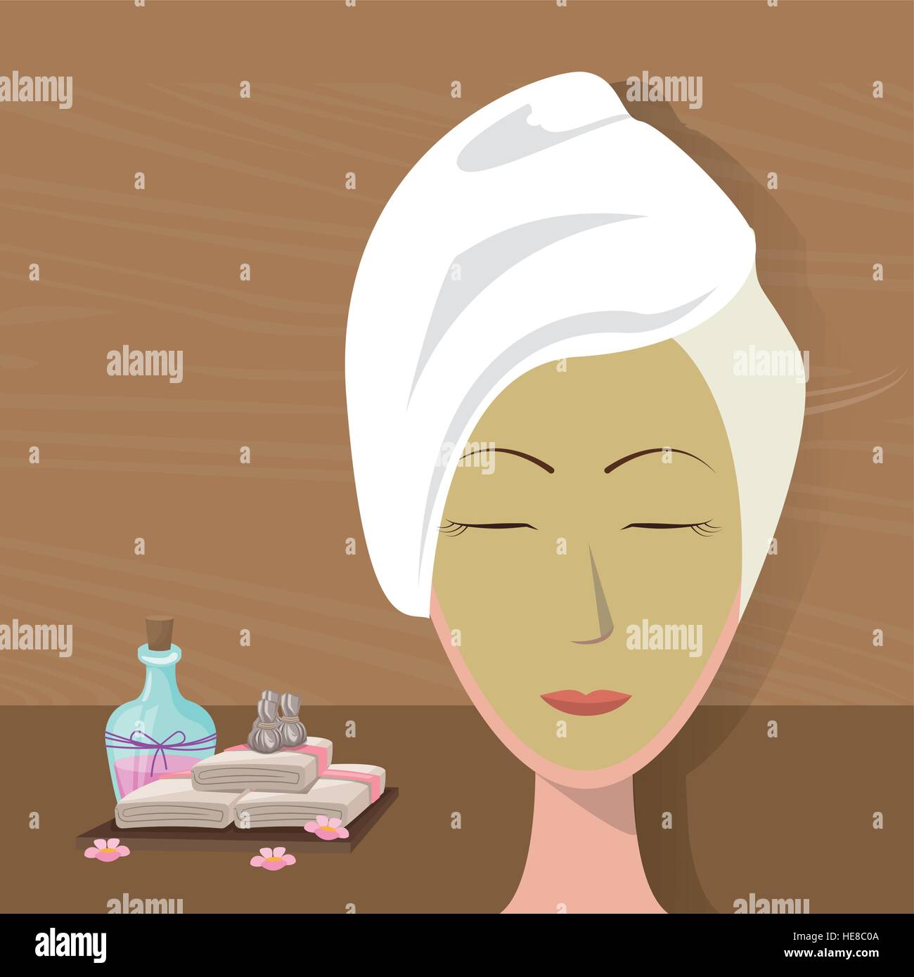 Skincare face mask portrait Stock Vector Images - Alamy