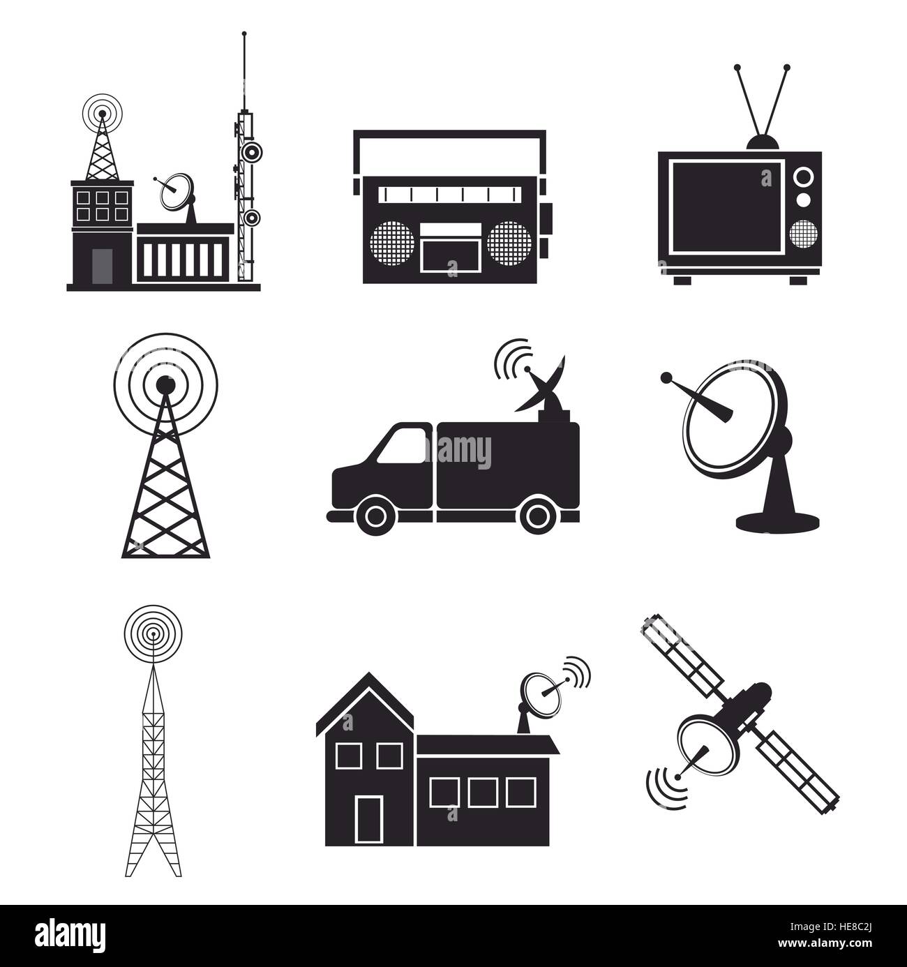 Satellite transmission van Stock Vector Images - Alamy