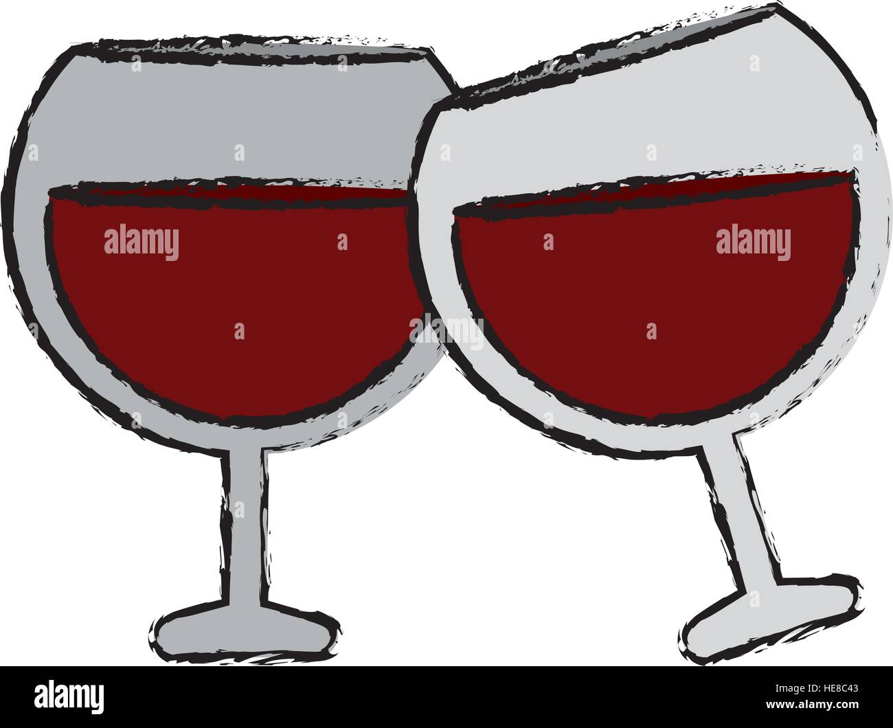 drawing two glass brandy beverage alcohol Stock Vector Image & Art - Alamy