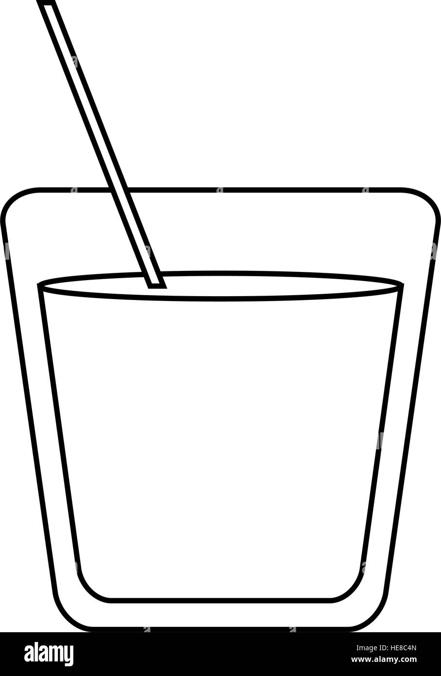 glass cocktail drink straw outline Stock Vector Image & Art - Alamy