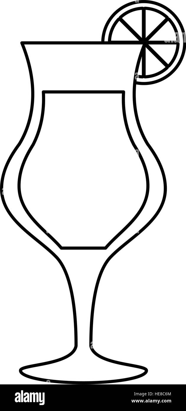 cocktail glass cup alcoholic beverage outline Stock Vector Image & Art ...