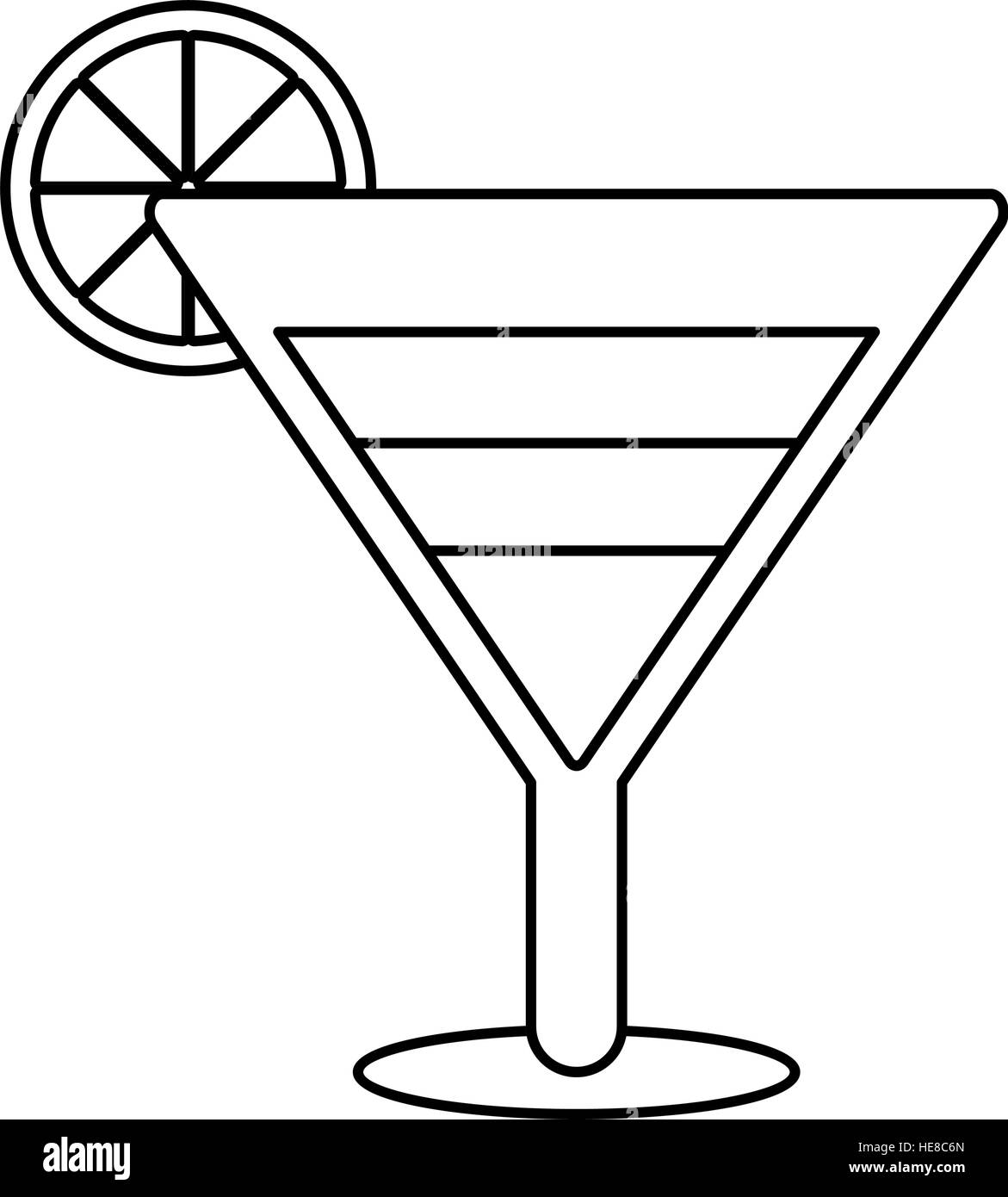 soft drink cocktail lemon and straw outline Stock Vector Image & Art ...