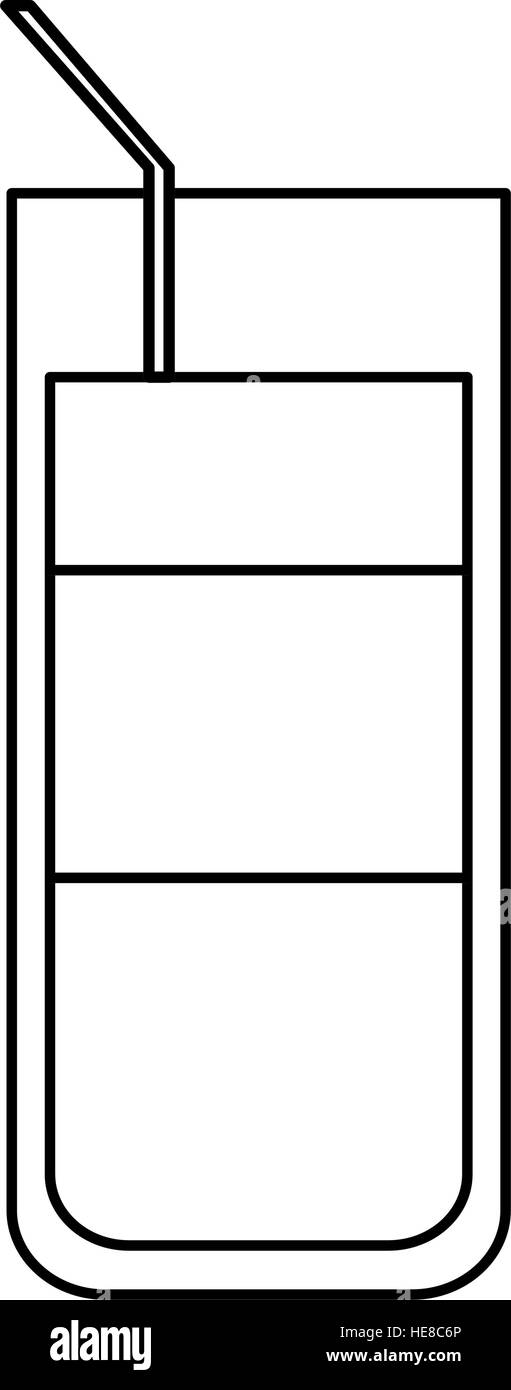 cocktail glass cup party straw outline Stock Vector Image & Art - Alamy