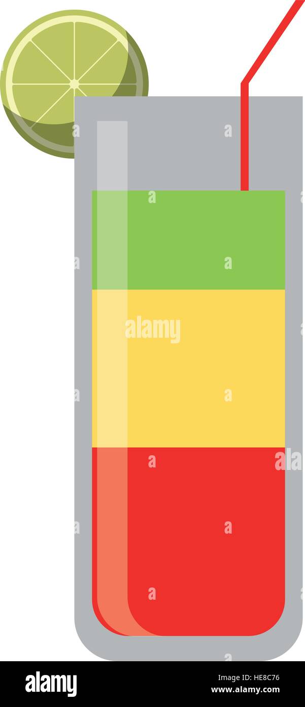 Glass cola lemon straw Stock Vector Images - Alamy