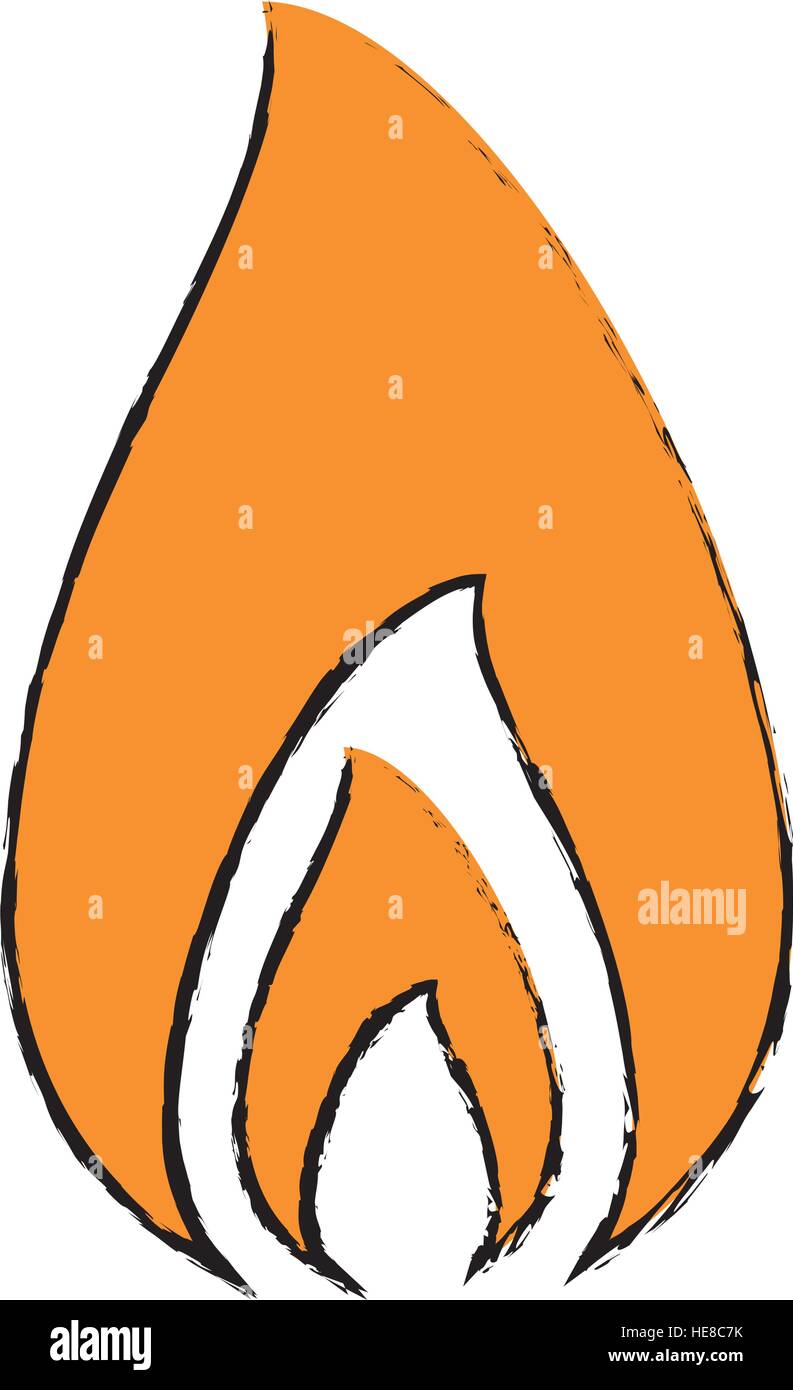drawing fire flame burning hot design Stock Vector Image & Art - Alamy