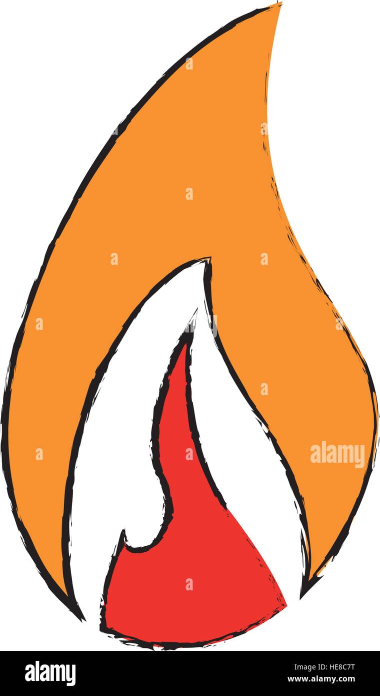 drawing flame fire glowing temperature hot Stock Vector Image & Art - Alamy