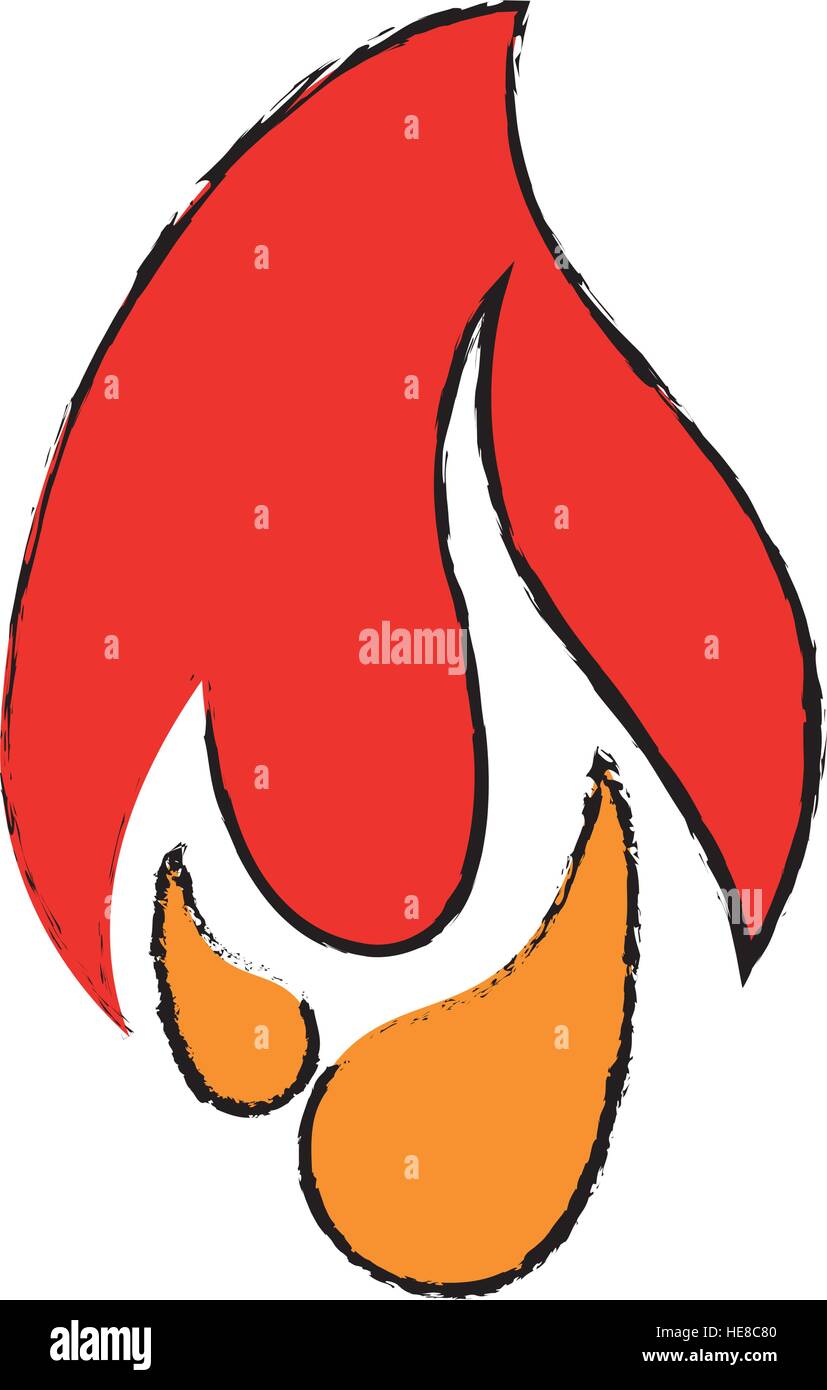drawing burning fire flame design graphic Stock Vector Image & Art - Alamy