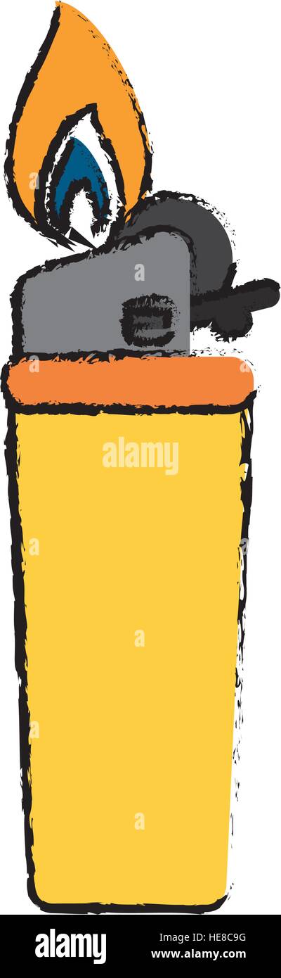 drawing yellow gas lighter flame icon Stock Vector Image & Art - Alamy