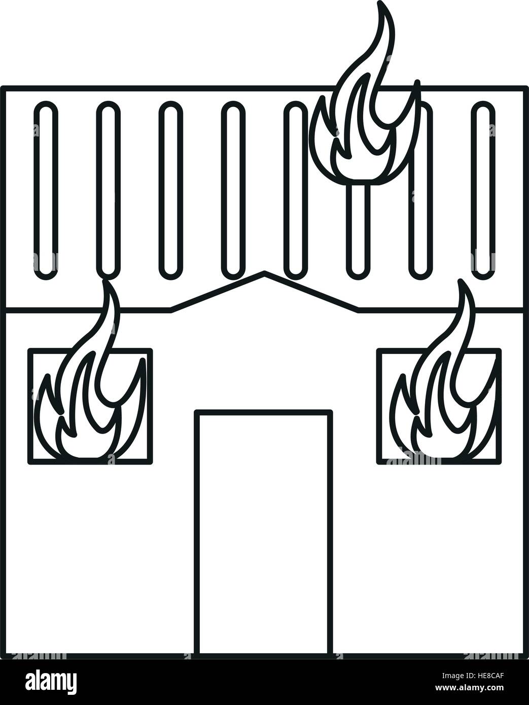 house fire bursts windows roof line Stock Vector Image & Art - Alamy