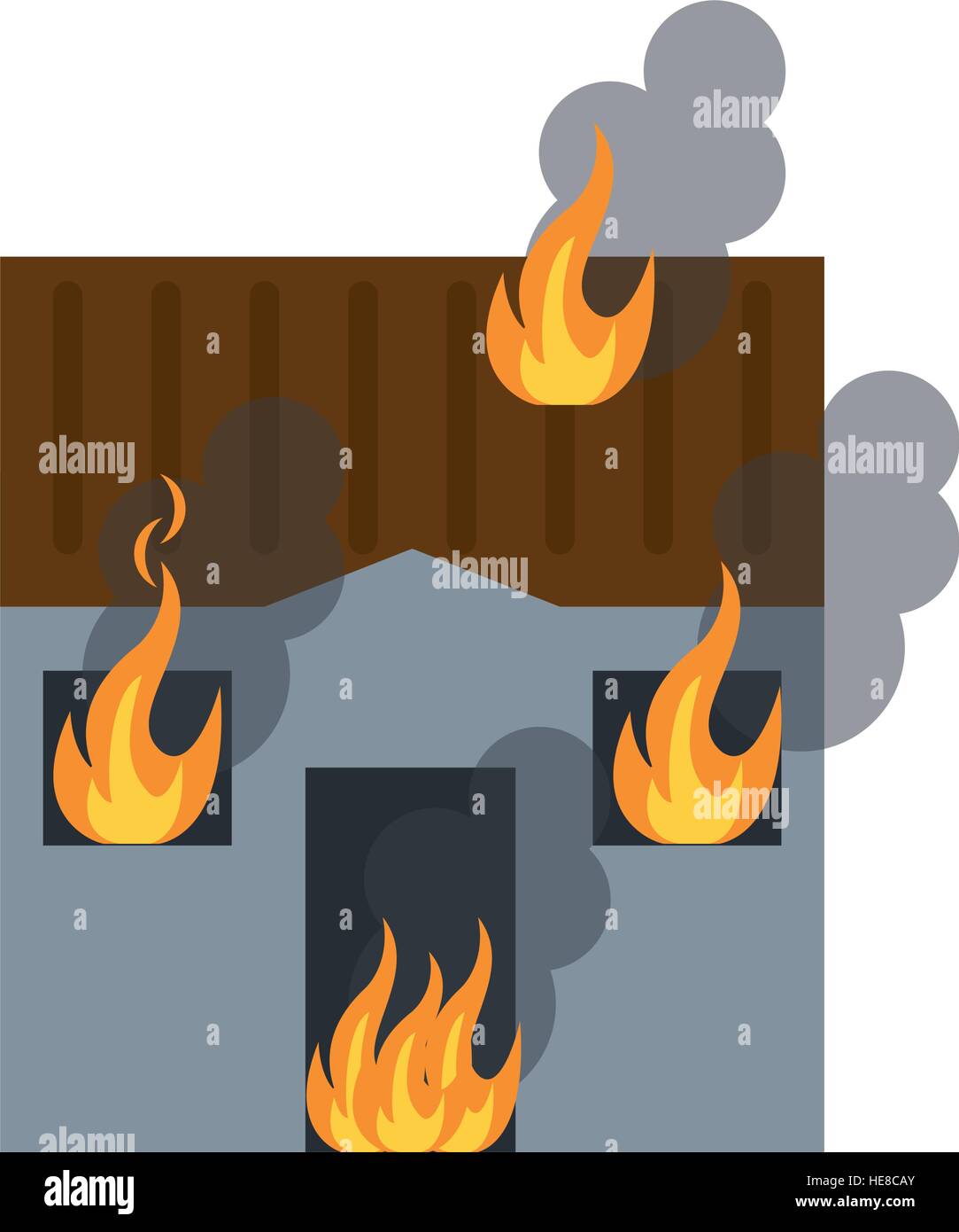 house fire bursts windows roof Stock Vector Image & Art - Alamy
