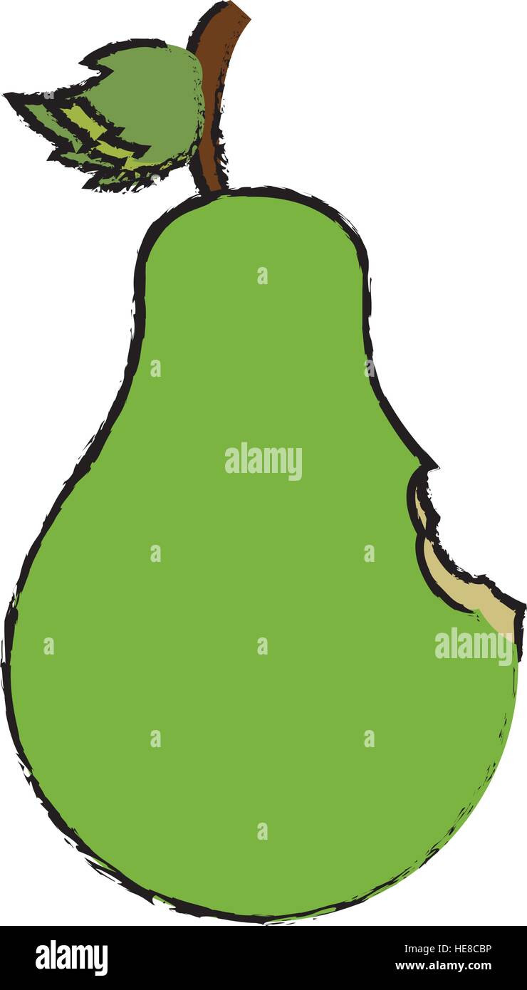 drawing sweet pear nibble Stock Vector Image & Art - Alamy