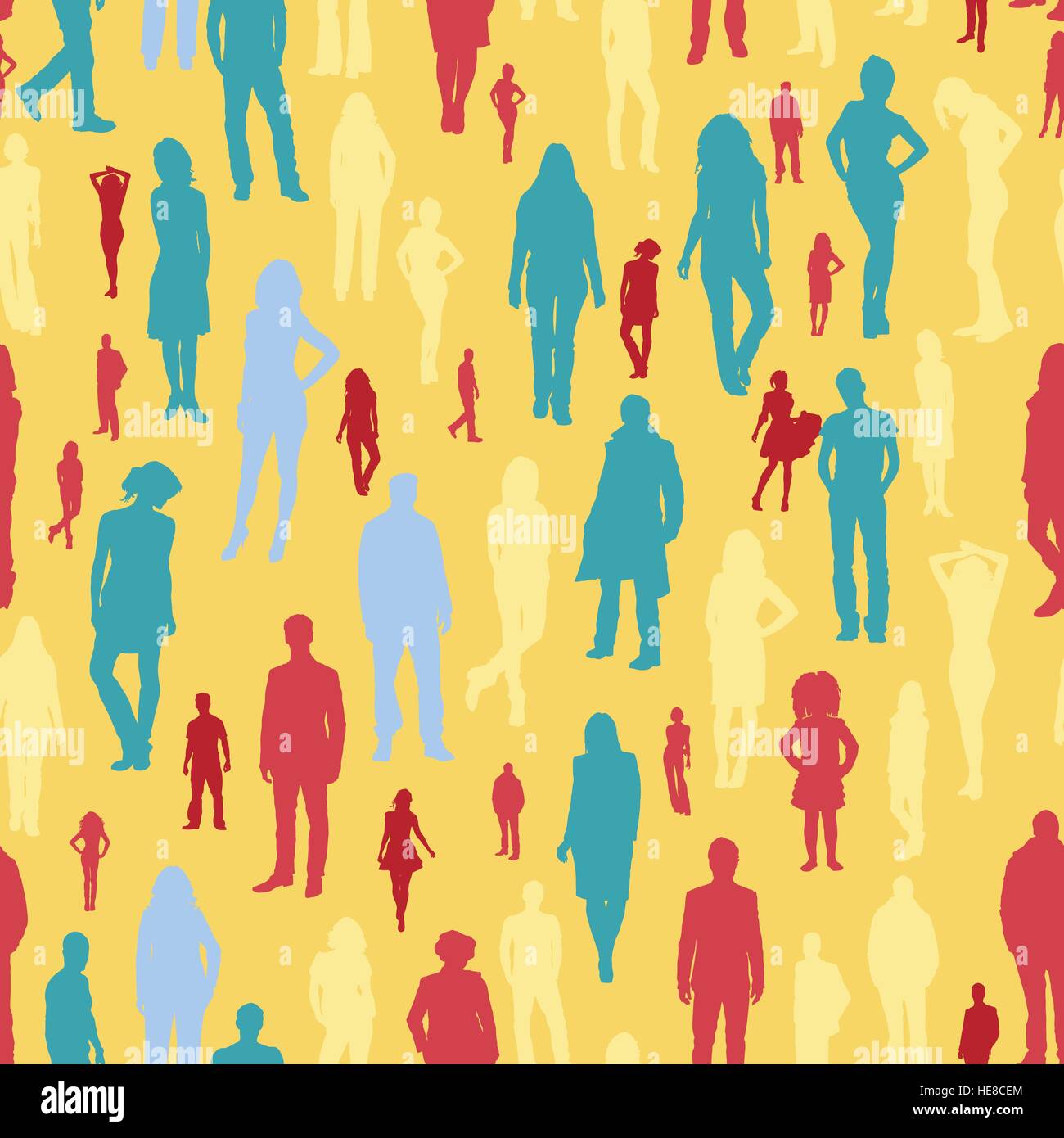 Cartoon illustration large group men Stock Vector Images - Alamy