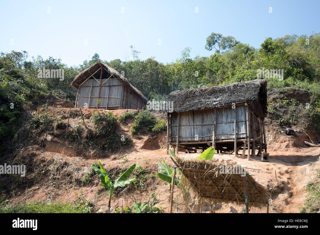 Traditional african malagasy huts in Andasibe region, typical village ...