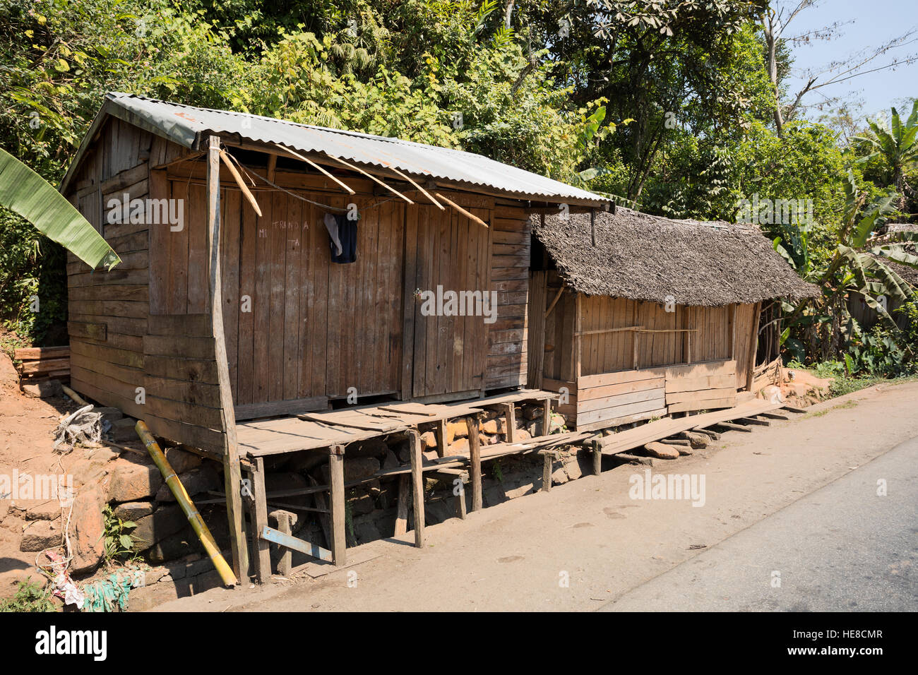 Traditional african malagasy huts in Andasibe region, typical village ...