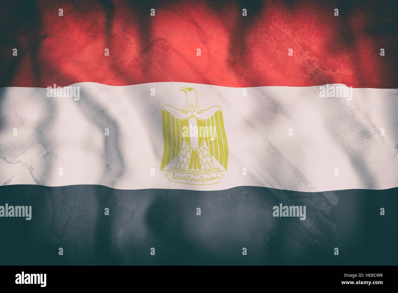 3d rendering of an old Egypt flag waving Stock Photo - Alamy